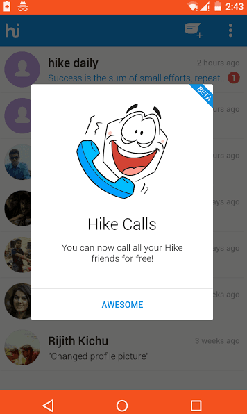Hike introduces free voice calling feature in beta launch | TelecomTalk Hike introduces free voice calling feature in beta launch | TelecomTalk